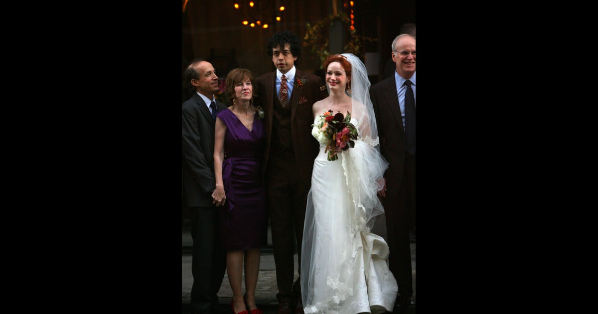 Christina Hendricks and Geoffrey Arend posed with family after their ...