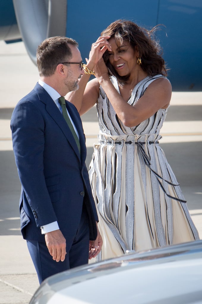 FL Michelle Obama, Daughters Malia & Sasha, and Mother arrive in Spain ...