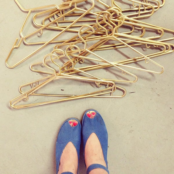 Gold Hangers DIY | POPSUGAR Home