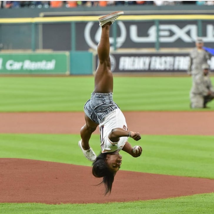 Simone Biles Throws Pitch at Houston Astros Baseball Game | POPSUGAR ...